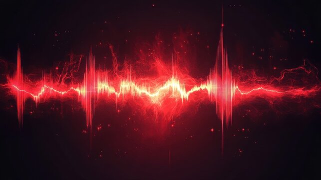 Red Sound Waves Wallpaper