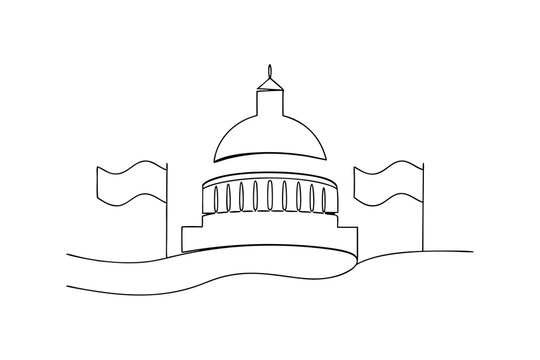 Capitol Building Line Drawing