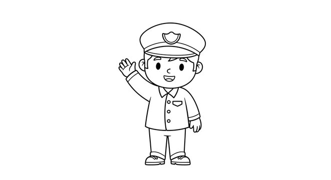 coloring page of policeman
