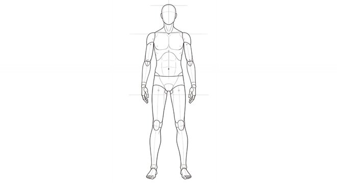 Male Body Sketch Template