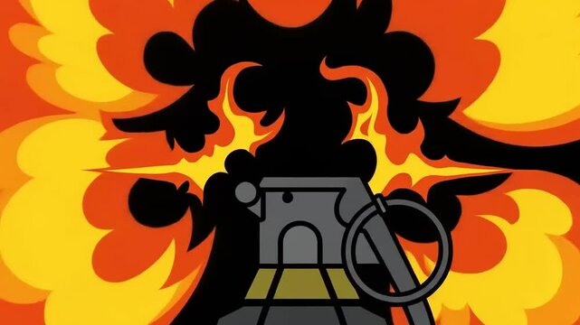 cartoon grenade explosion