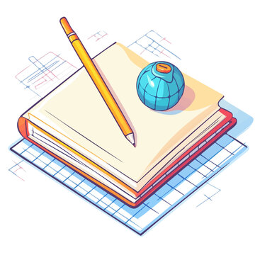 Cartoon Math Book Open
