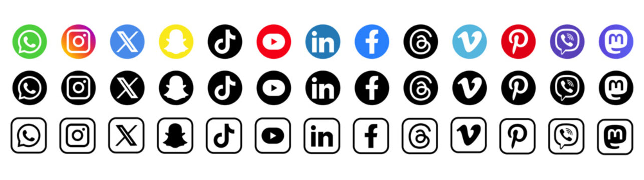 Round Social Media Icons Png