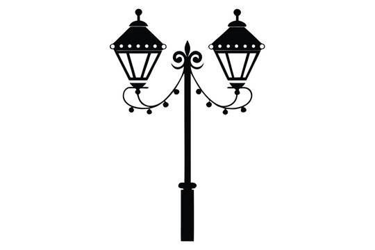 Lamp Post Silhouette Clipart