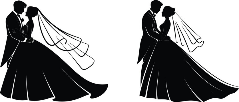 bride silhouette vector