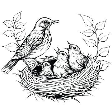 bird nest vector