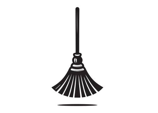 broom silhouette vector