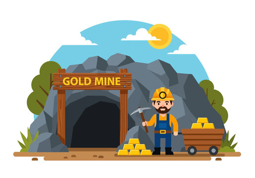 Gold Mine Cartoon Drawing