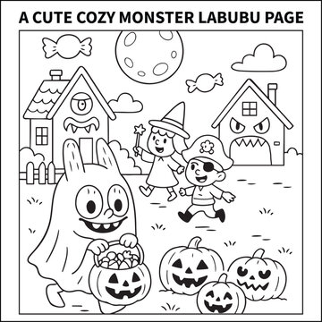 bold easy cute halloween coloring pages