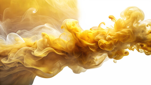 Yellow Smoke White Background