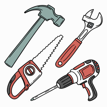 construction worker tools drawing