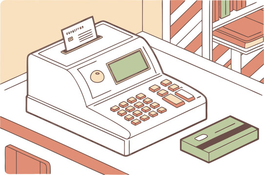 Animated Cash Register Machine
