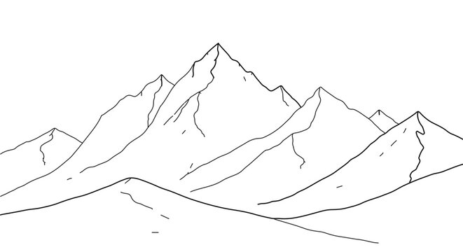 valley drawing simple