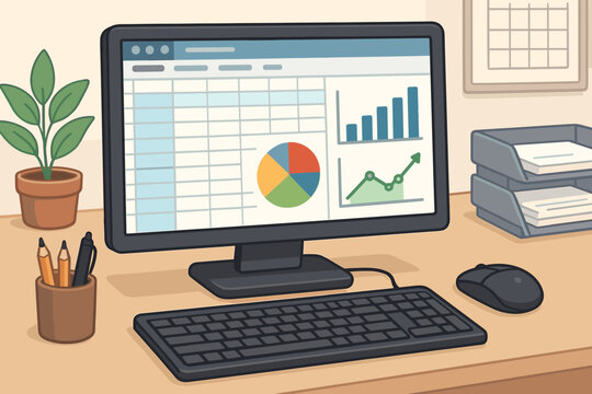 Spreadsheet Cartoon Images – Browse 1,084 Stock Photos, Vectors, and ...