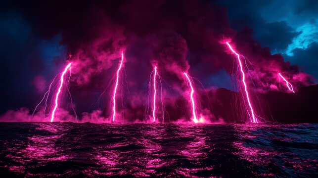lightning volcano wallpaper