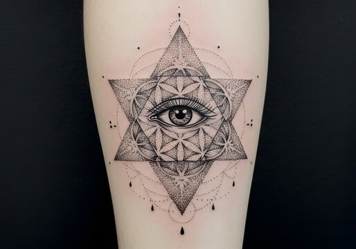geometric dotwork tattoo