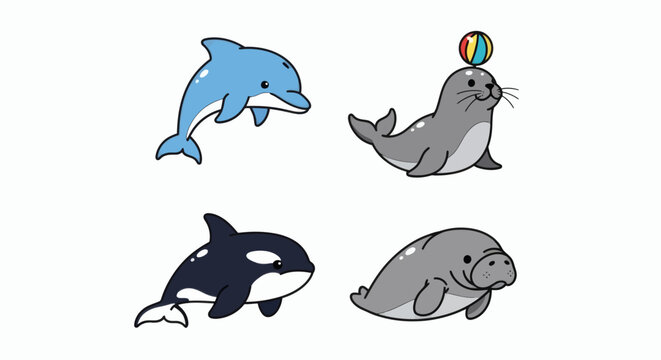 manatee cartoon simple