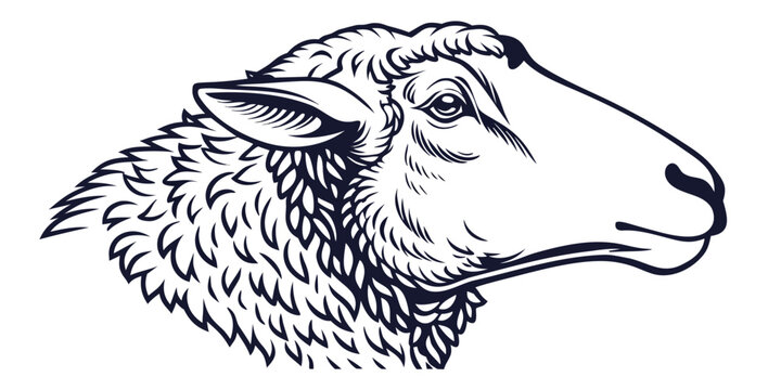 lamb side view drawing