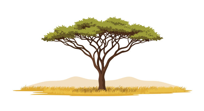 Acacia Tree Cartoon Drawing