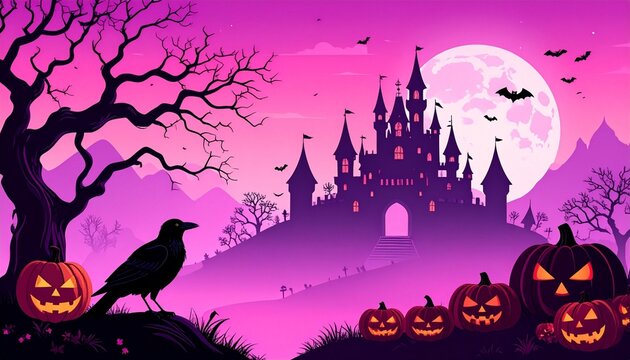 pink halloween background free
