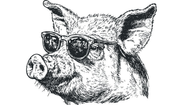 pig head drawing