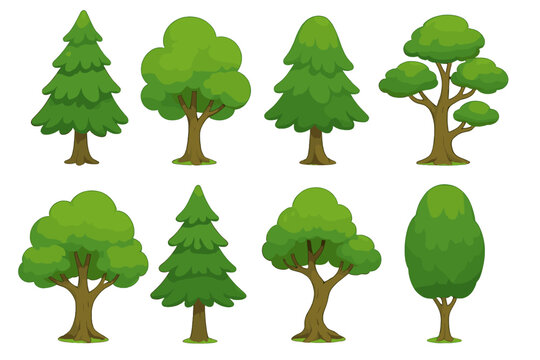 Cute Cartoon Tree Vector - Images et vidéos libres de droits | Adobe Stock
