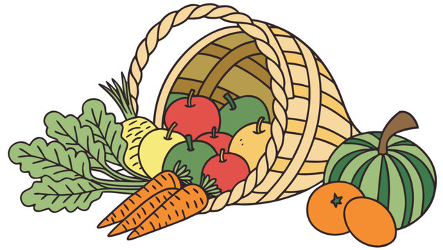 vegetable basket vector