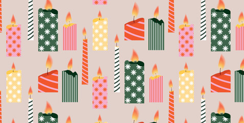 Sewing fabric with Christmas and New Year 2026 seamless pattern with ...