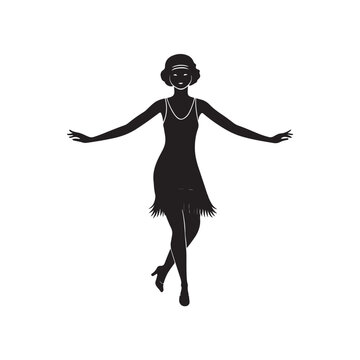 Flapper Girl Silhouette Png