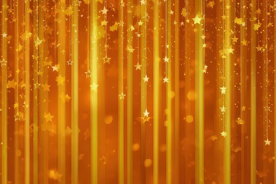 Golden Star Confetti on Orange Gradient Background - Free Stock Photo ...