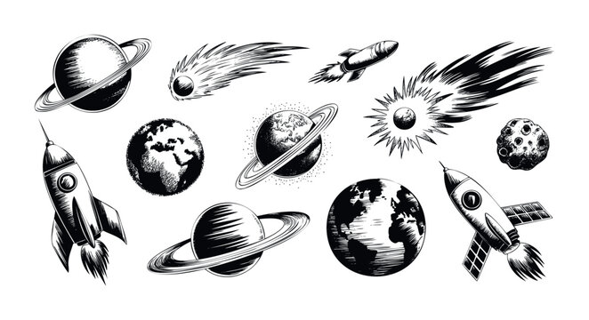 outer space drawing simple