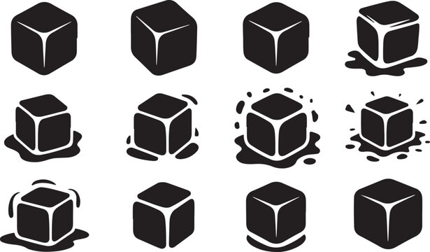 ice cube icon vector