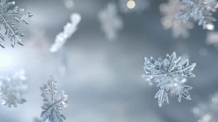 Macro video showing crystal needle rods floating upward in sparkling ...