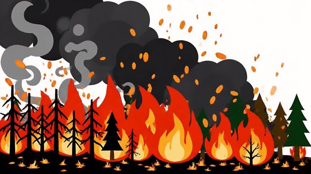 cartoon forest fire