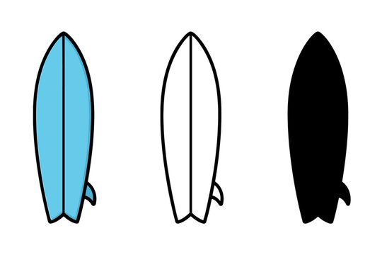 surfboard outline vector
