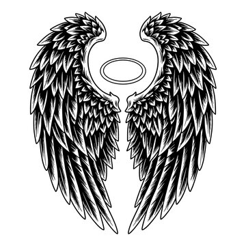 wings tattoo template