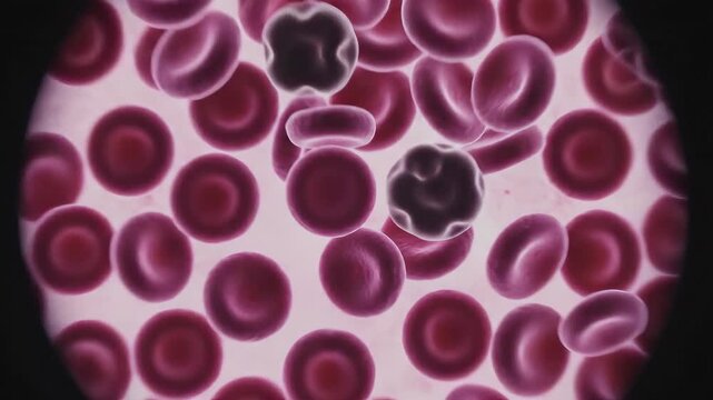blood slide under microscope