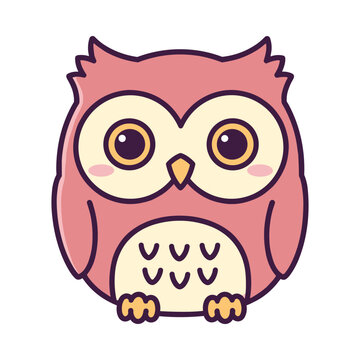 Pink And Gray Owl Clipart
