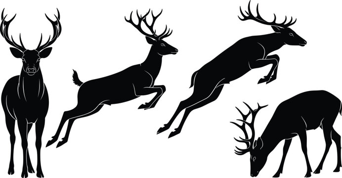deer jumping drawing easy