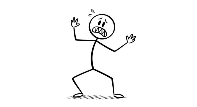 Scared Stick Figure Drawing